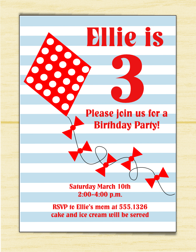 Let's Go Fly A Kite Birthday Invitation (set Of 10) on Luulla