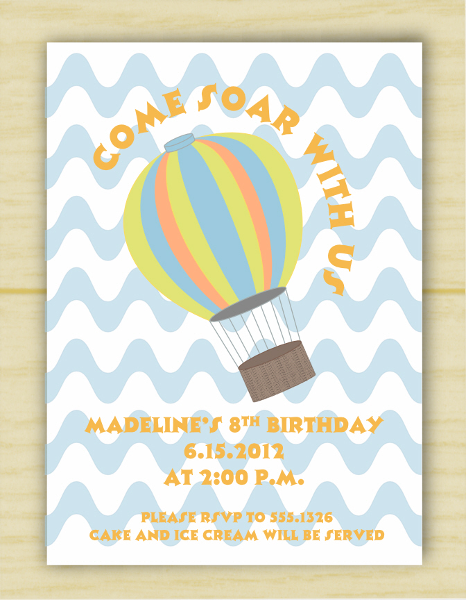 Air Balloon Invitations (set Of 10) on Luulla